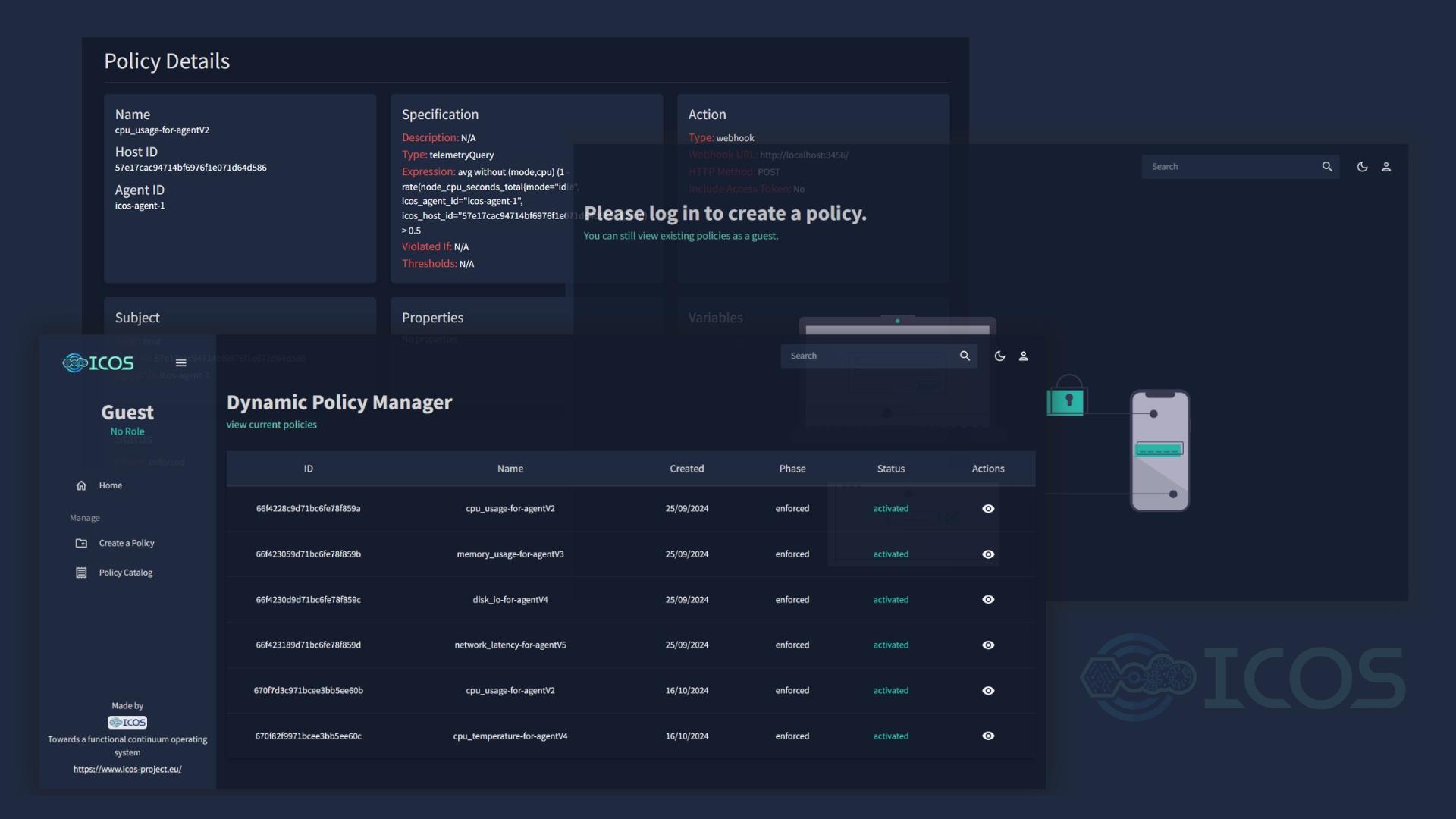 Dynamic Policy Manager (Polman aka DPM) Graphical User Interface (GUI) - ICOS Meta OS